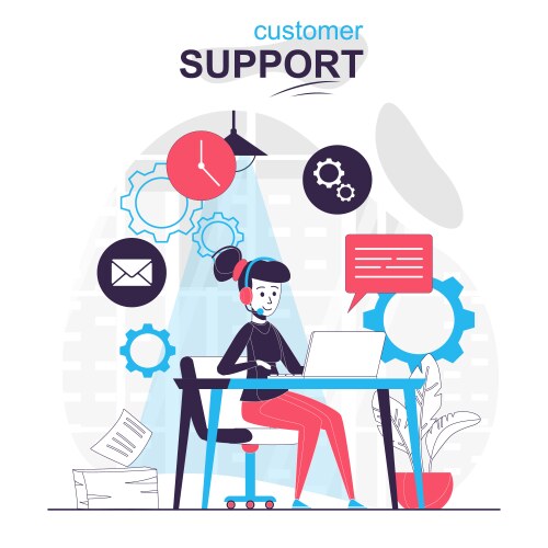 Ai-backed customer support abstract concept Vector Image