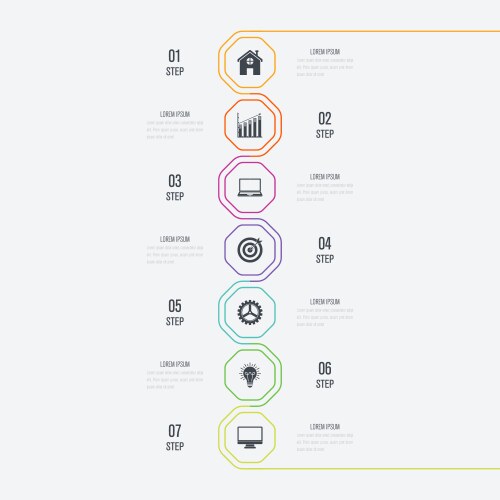 Infographics 7 options Royalty Free Vector Image