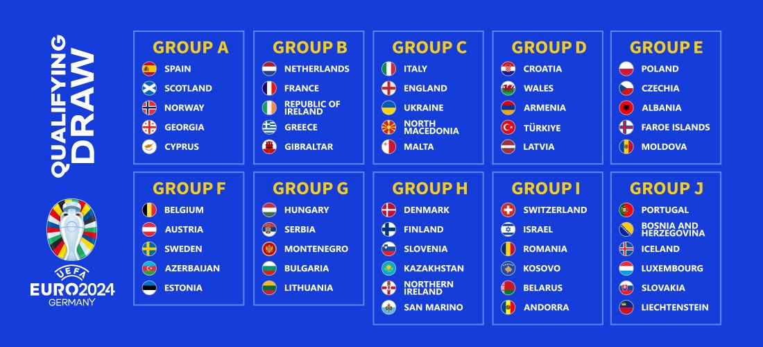 Table of the qualifying stage Royalty Free Vector Image