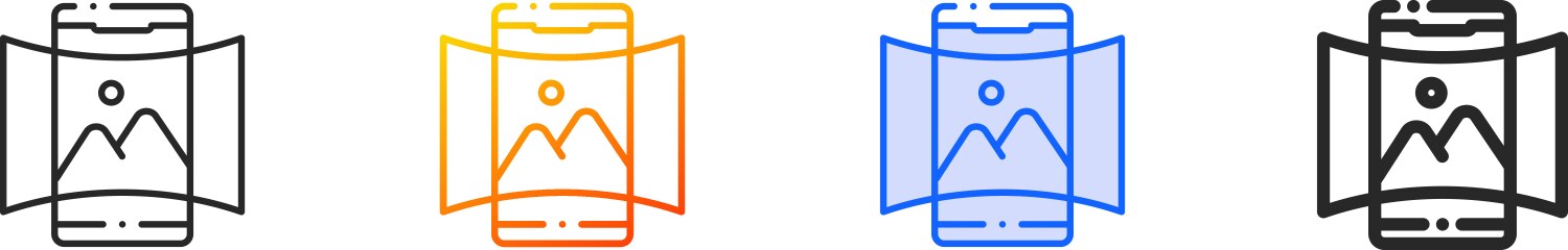 Augmented reality iconthin linear gradient blue Vector Image