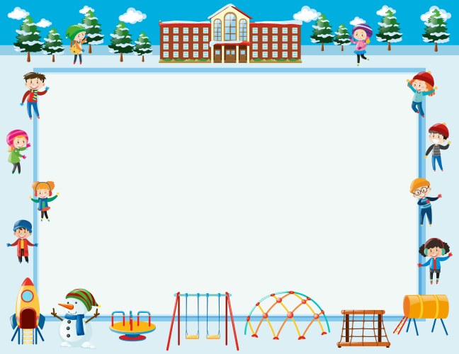 Frame template with happy kids Royalty Free Vector Image