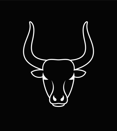 Bull head with creative horn logo Royalty Free Vector Image