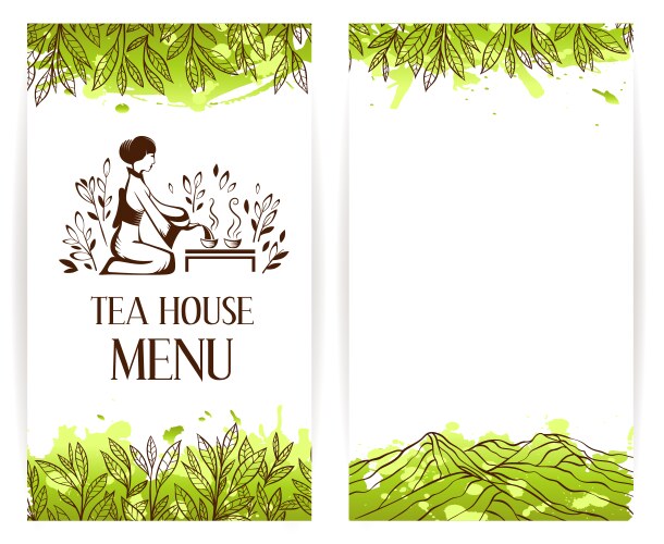 Tea plantation background mountain green Vector Image