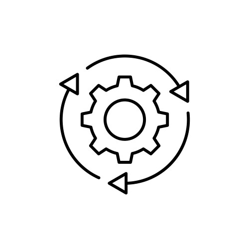 Implementation line icon isolated on white Vector Image