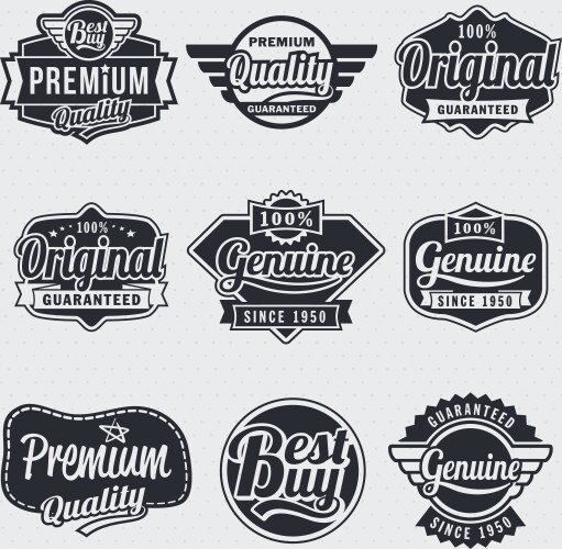 Retro badge old emblem logo frame and vintage Vector Image