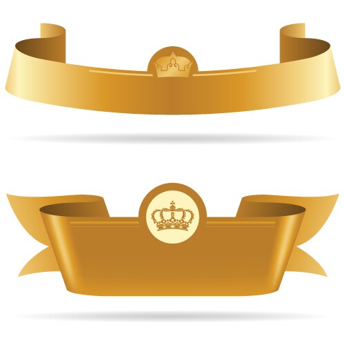 Green banner ribbon set Royalty Free Vector Image