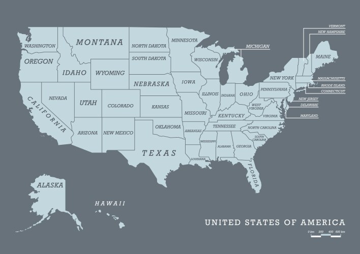 Usa map infographics template with highlighted Vector Image