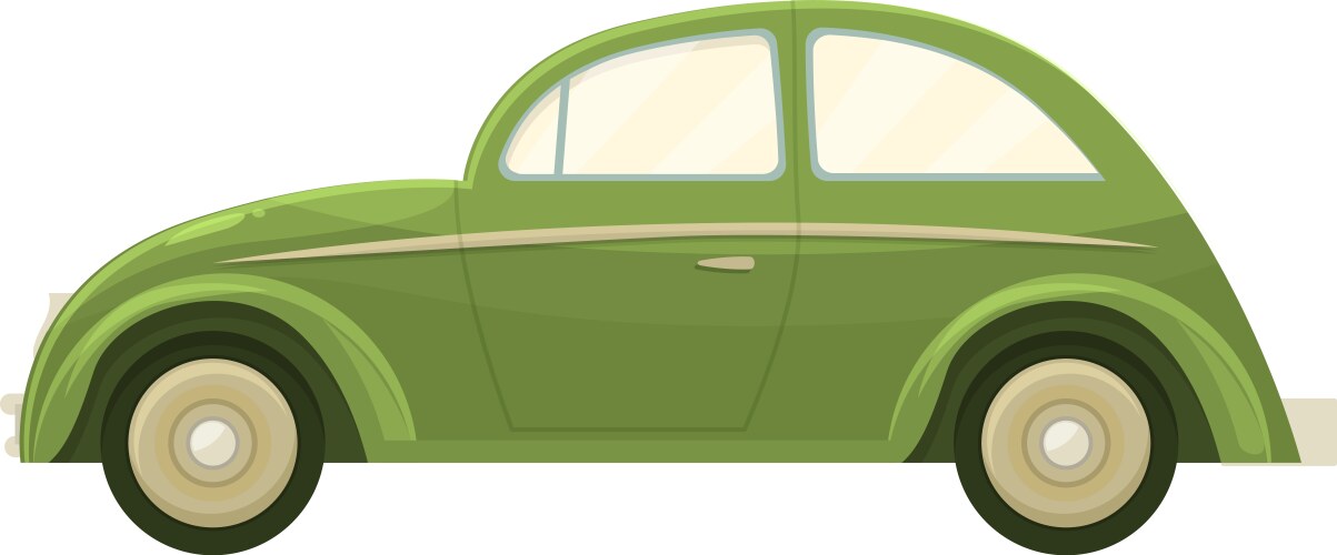 Classic blue car driving side view isolated Vector Image