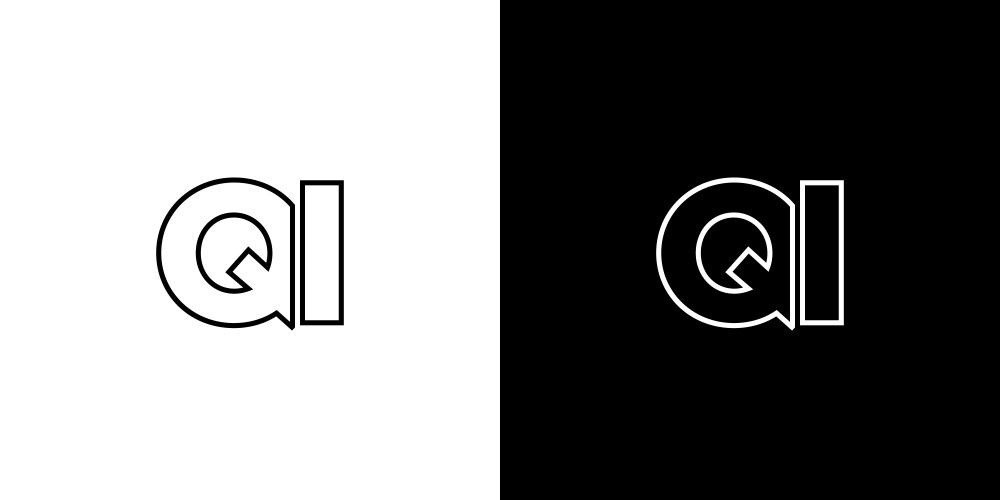 Letter n and q nq logo design template minimal Vector Image