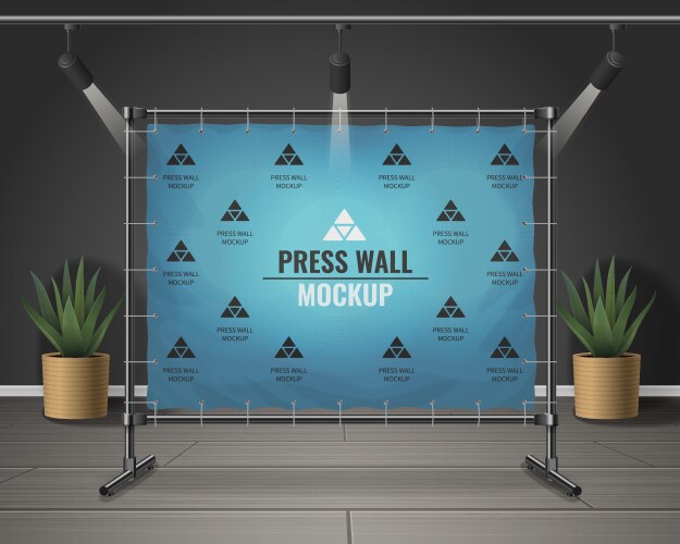 Realistic press wall mockup Royalty Free Vector Image