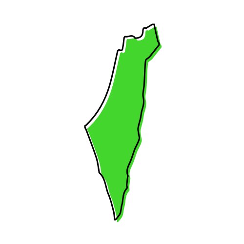 Israel simplified map Royalty Free Vector Image