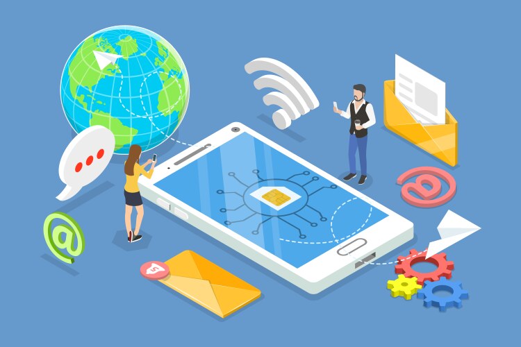 3d isometric flat conceptual Royalty Free Vector Image