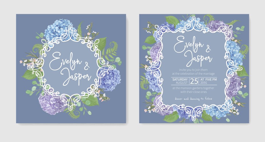 Wedding invitation templates Royalty Free Vector Image