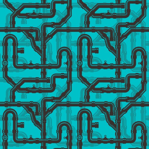 Water piping system seamless pattern grey Vector Image