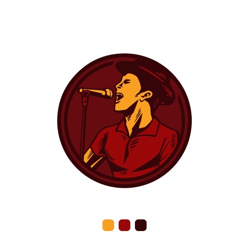 Legendary singer logo Royalty Free Vector Image