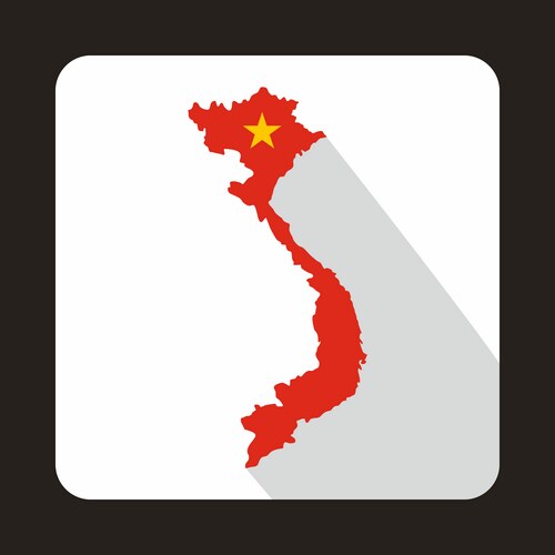 Vietnam map icon outline style Royalty Free Vector Image