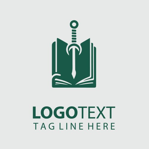 Sword book logo Royalty Free Vector Image - VectorStock