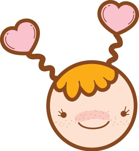Cute little worm kawaii character Royalty Free Vector Image