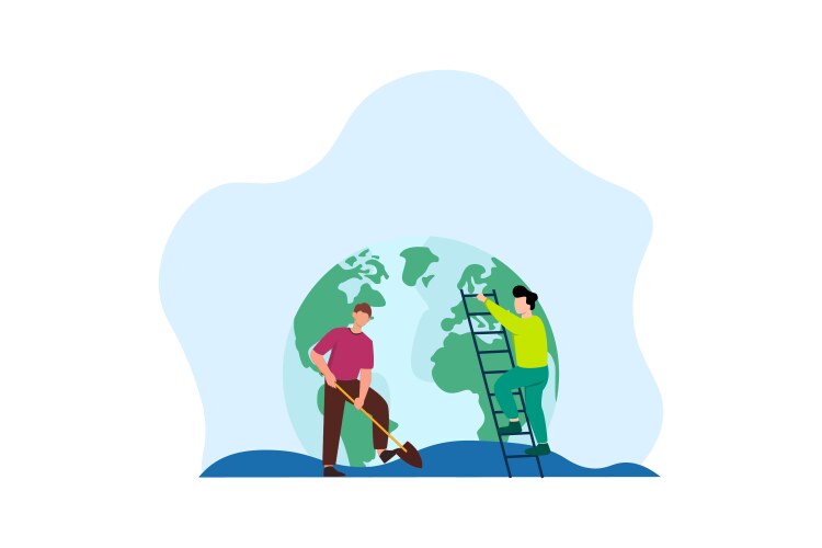 Earth day flat design Royalty Free Vector Image