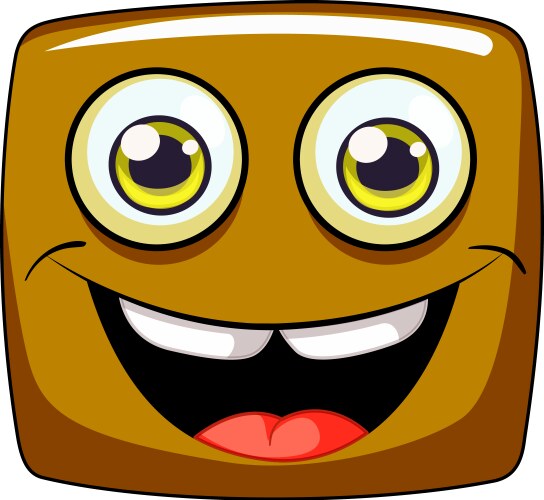Cartoon smart monster face Royalty Free Vector Image