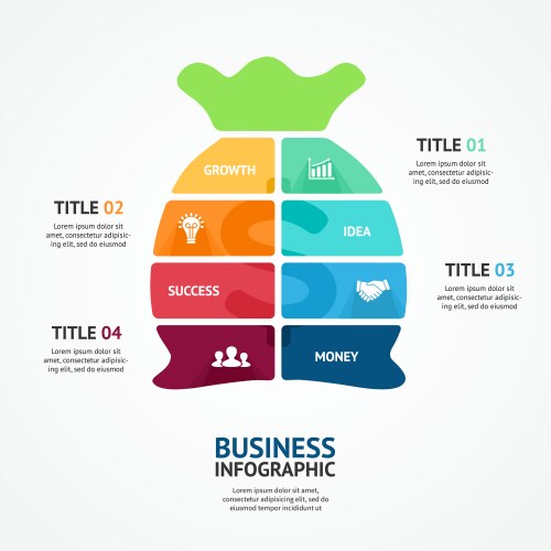 Briefcase infographic template for bag Royalty Free Vector