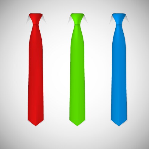 Set of tied striped colored silk and bow ties Vector Image
