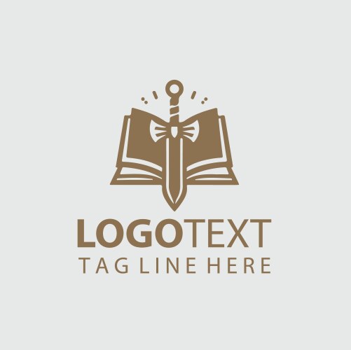 Sword book logo Royalty Free Vector Image - VectorStock