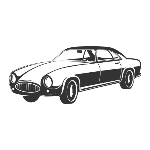 Car retro 50s 60s 70s poster Royalty Free Vector Image