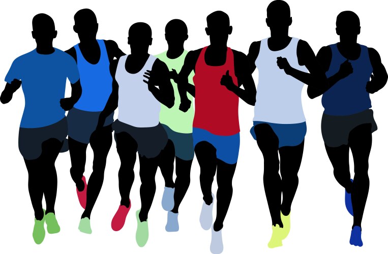 Group of runners Royalty Free Vector Image - VectorStock