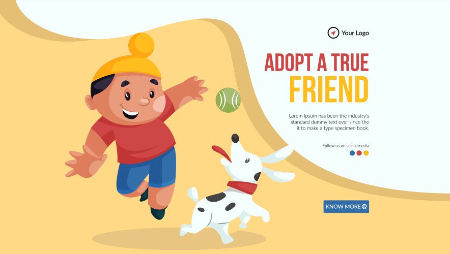 Adopt a true friend flyer design Royalty Free Vector Image