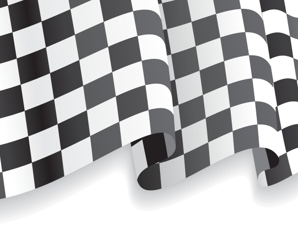 Race checkered finish waving flag Royalty Free Vector Image