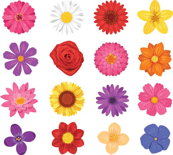 Flower Icons Royalty Free Vector Image Vectorstock