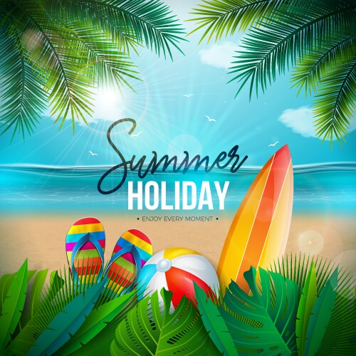 Tropical beach background Royalty Free Vector Image