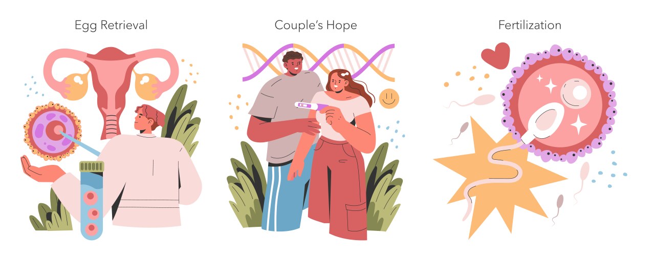 Test tube babies flat Royalty Free Vector Image