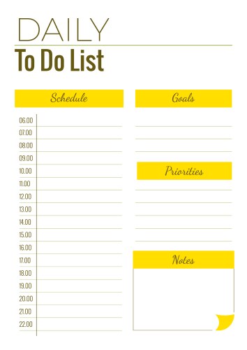 Daily to do list template with place for text Vector Image
