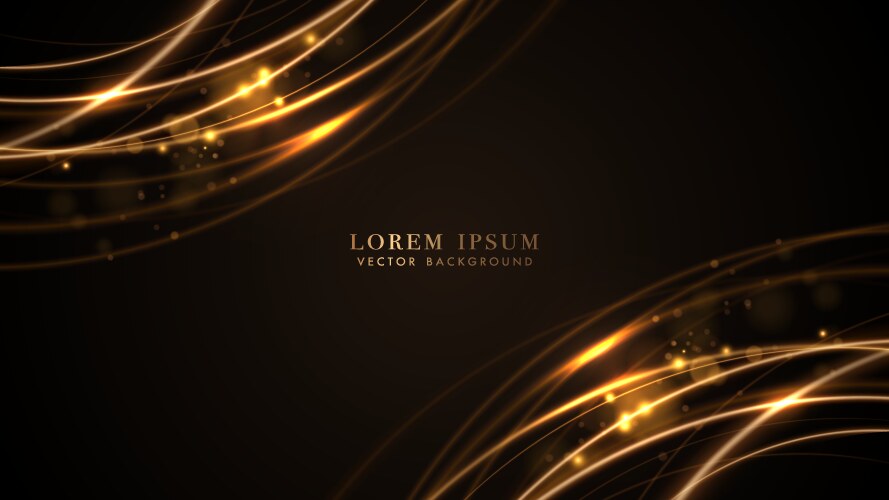 Golden motion light effect with sparks Royalty Free Vector