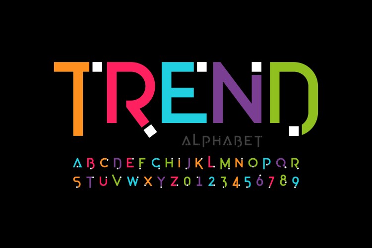Modern font design alphabet letters and numbers Vector Image