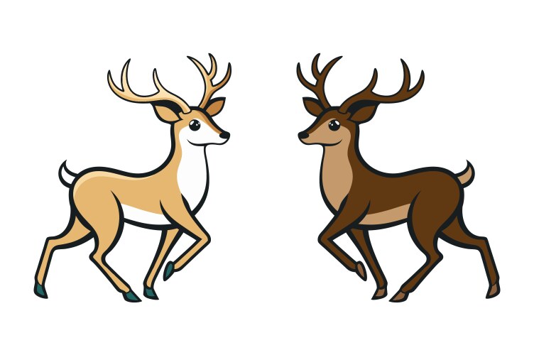 Sika deer axis samba isolated Royalty Free Vector Image