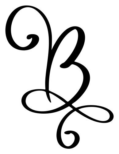 Calligraphy hand drawn letter b script Royalty Free Vector