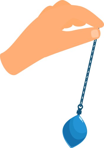 Hand holding swinging hypnosis pendulum Royalty Free Vector