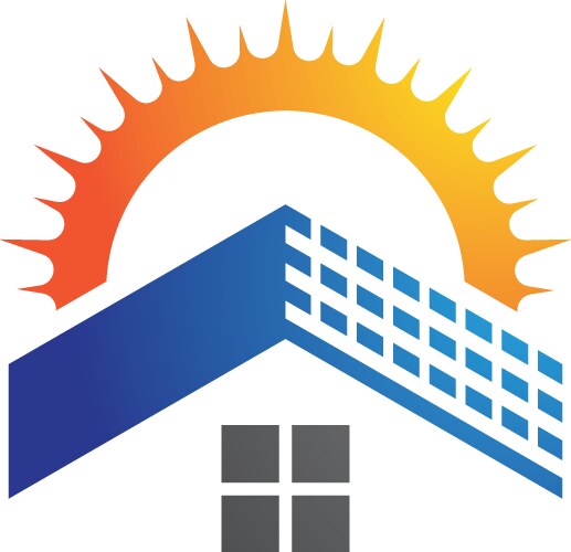 Solar tech logo template Royalty Free Vector Image