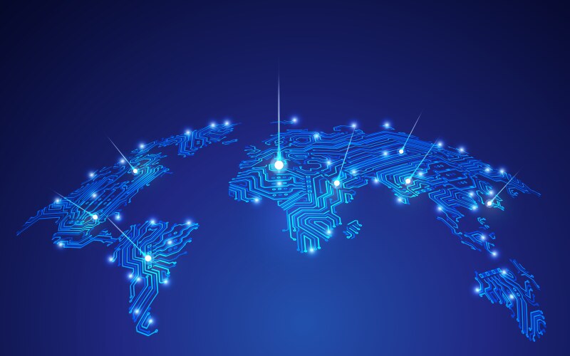 Digital transformation purple word concept Vector Image