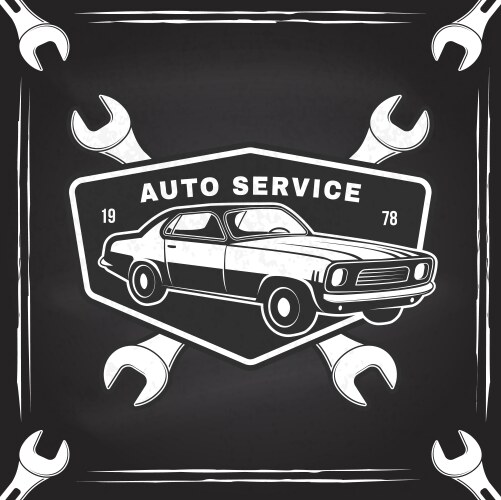 Auto service logo emblems badges Royalty Free Vector Image