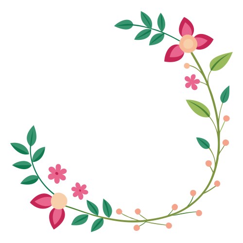 Floral corner frame modern minimalist clipart Vector Image