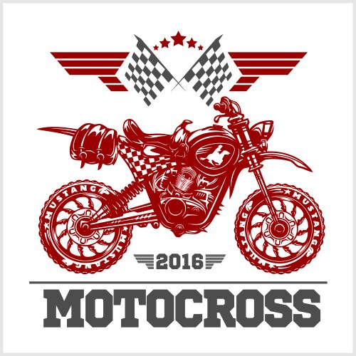 Motocross rider - emblem and logos Royalty Free Vector Image