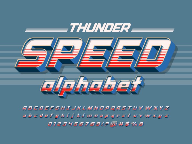 Speed font Royalty Free Vector Image - VectorStock