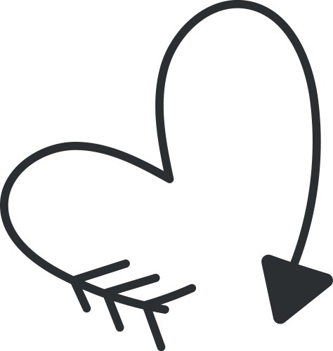 Heart sketch icon hand draw Royalty Free Vector Image