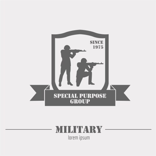 Military logo and badges graphic template Vector Image