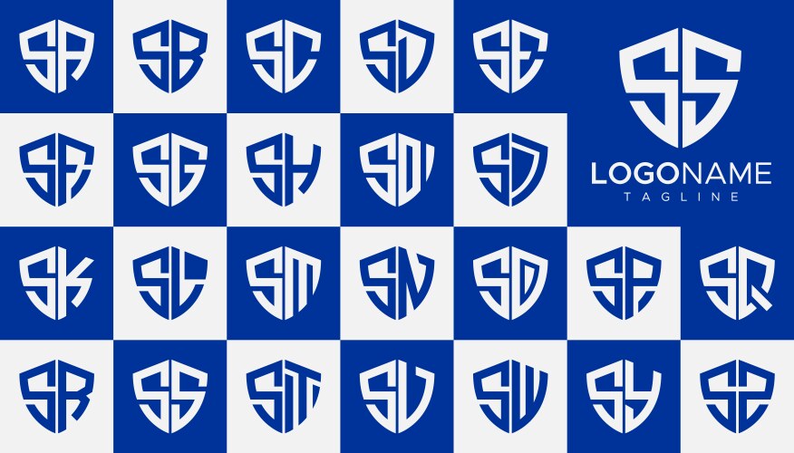 Simple line square letter ss s logo design Vector Image