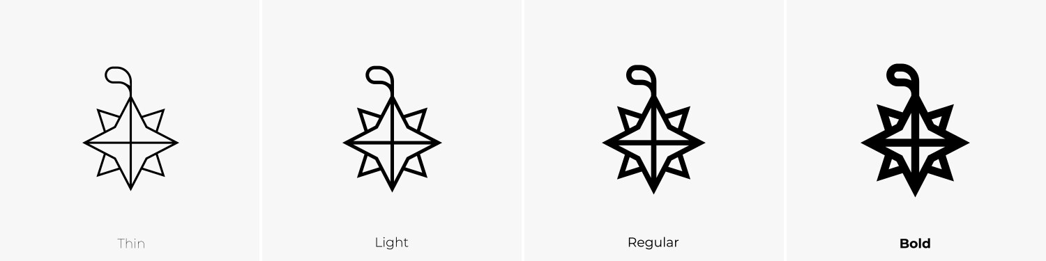Decorative icon thin light regular and bold style Vector Image